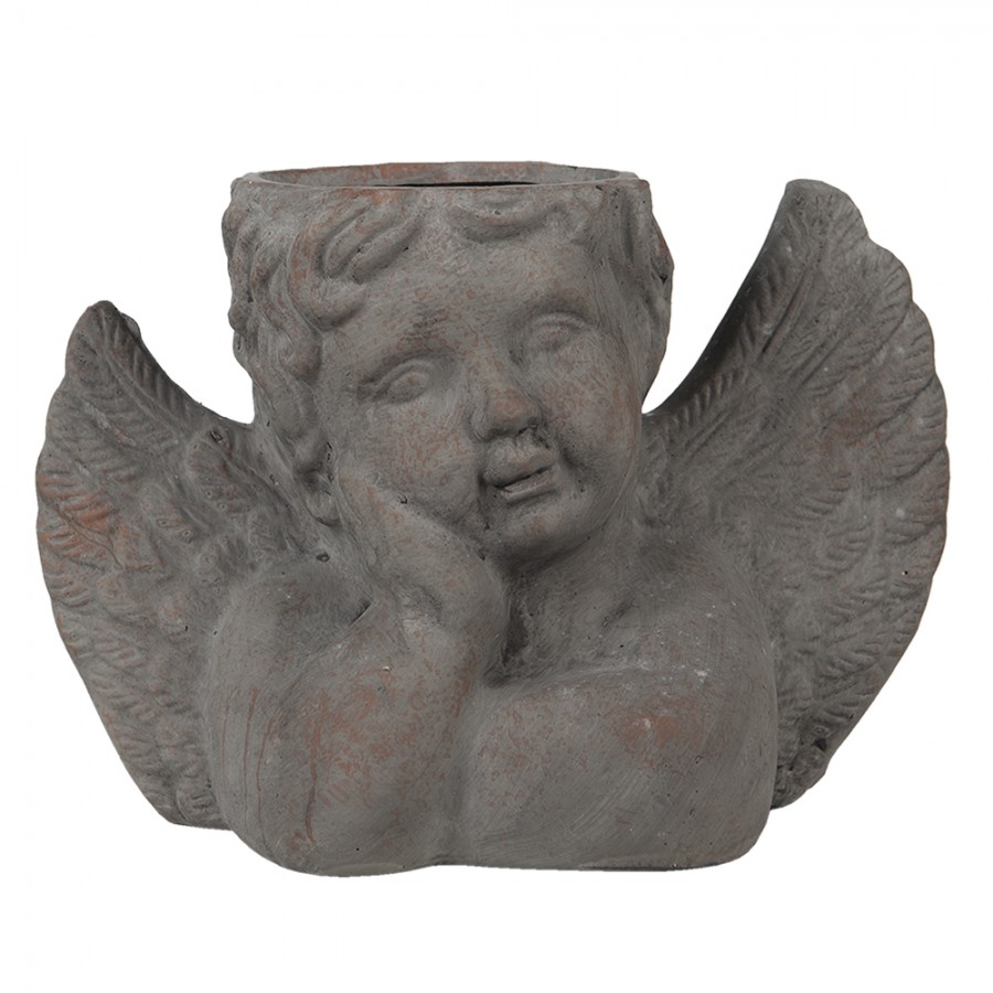 6TE0401 Planter Angel 30x13x20 cm Grey Stone Indoor Planter